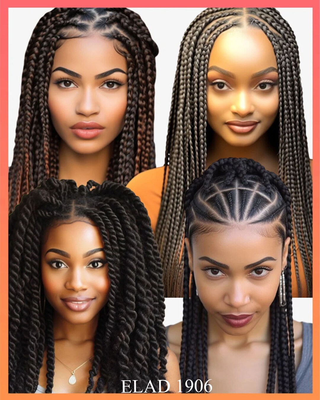 African Hair Braiding Poster for Salon, Braids Posters Large 24 by 36 ...