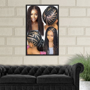 African Hair Braiding Poster, Braids Poster, Hair Poster, Large 24 by ...