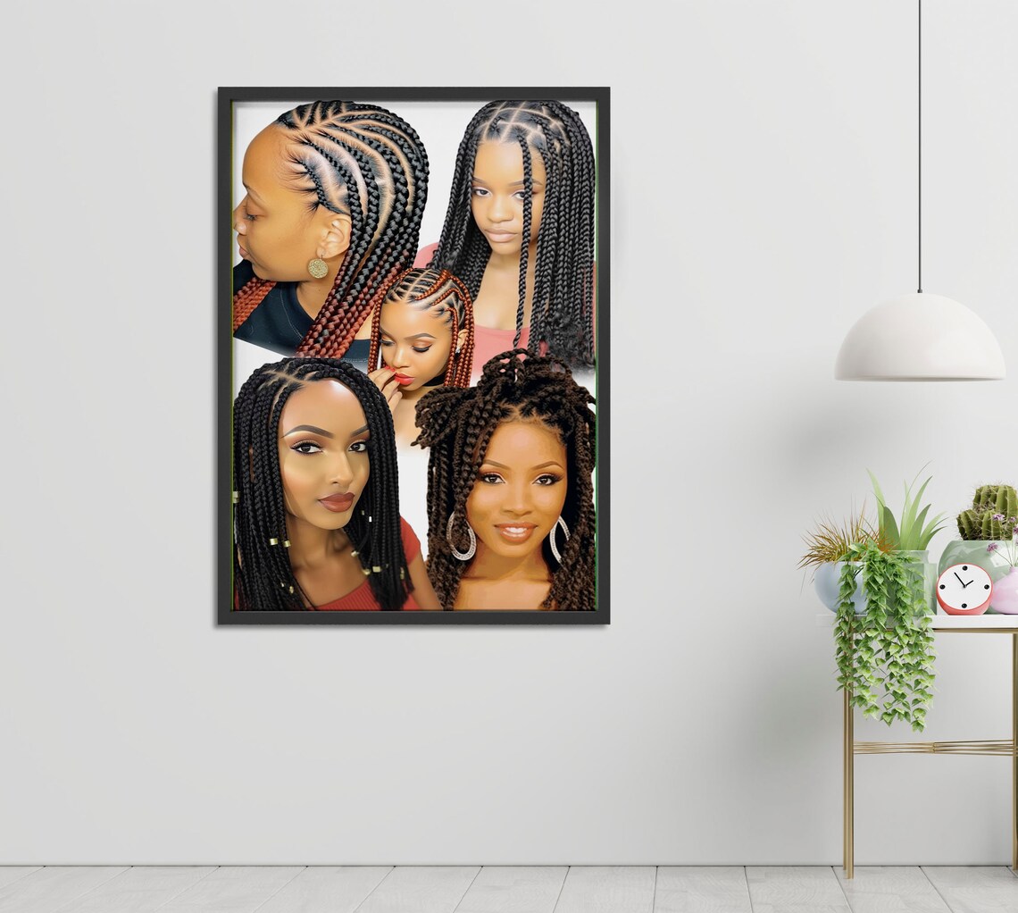 African Hair Braiding Poster Micro Braids Posters Collection, Large 24 ...