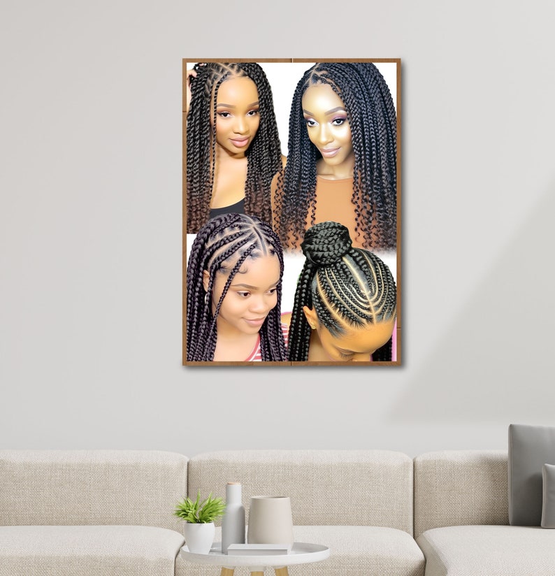 Ponytail Braids, Microbraids, Cornrows, Posters Collection, Large 24 by ...