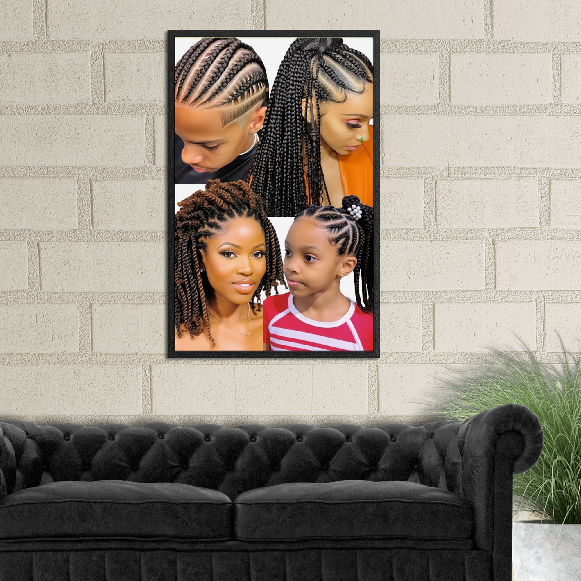 African Hair Braiding Poster, Braids Poster, Hair Poster, Large 24 by ...