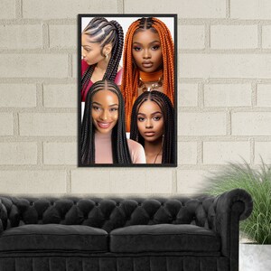 Braids Posters, African Hair Braiding Poster for Salon, Large 24 by 36 ...