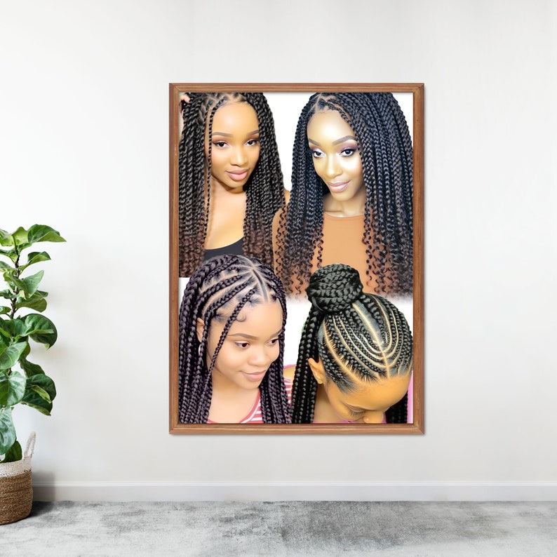 Ponytail Braids, Microbraids, Cornrows, Posters Collection, Large 24 by ...