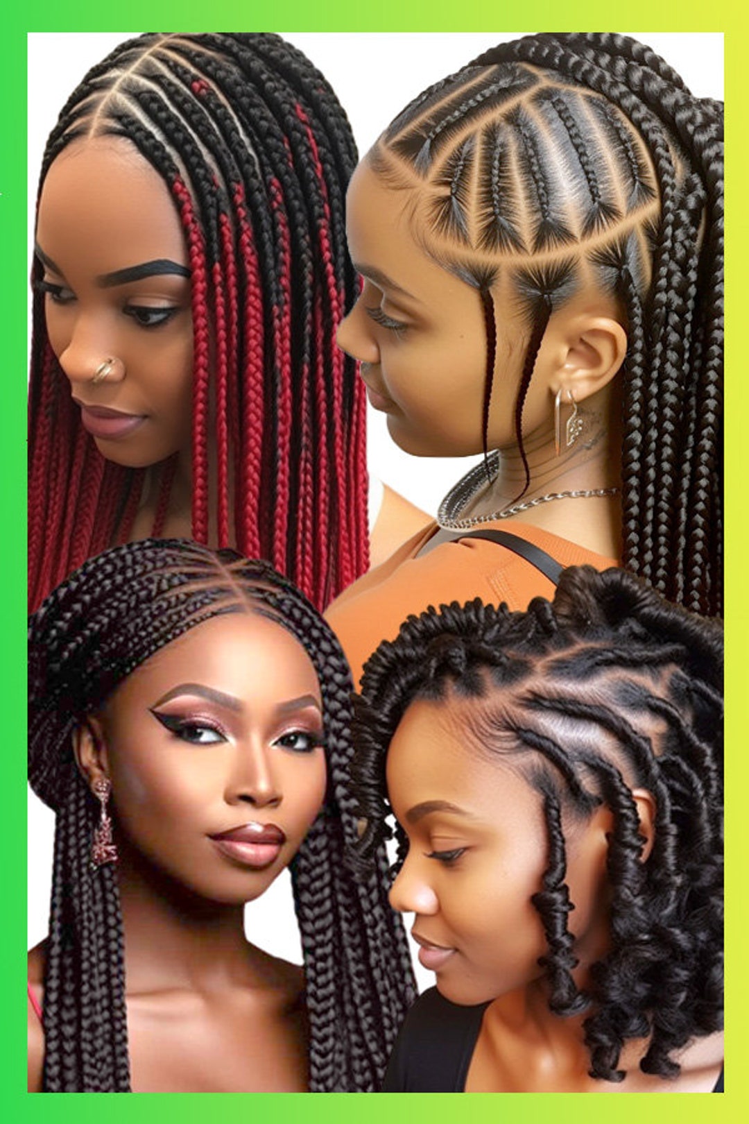 African Hair Braiding Poster, Braids Poster, Hair Poster, Large 24 by ...