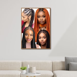 Braids Posters, African Hair Braiding Poster for Salon, Large 24 by 36 ...