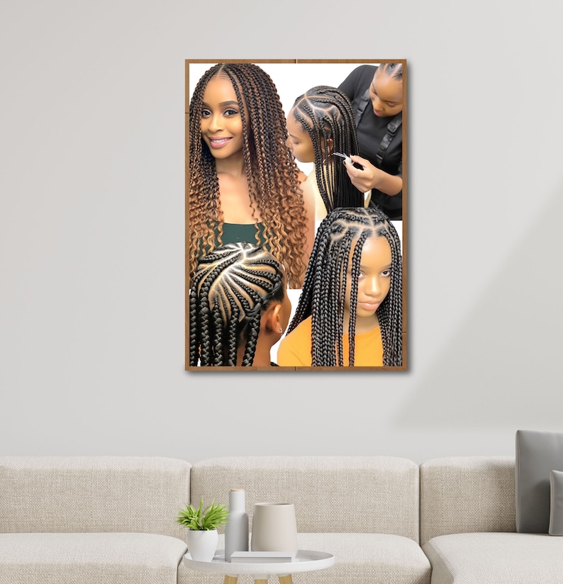 African Hair Braiding Poster, Poster for Braids Shop Large 24 by 36 ...
