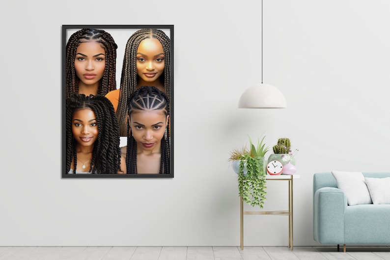 African Hair Braiding Poster for Salon, Braids Posters Large 24 by 36 ...