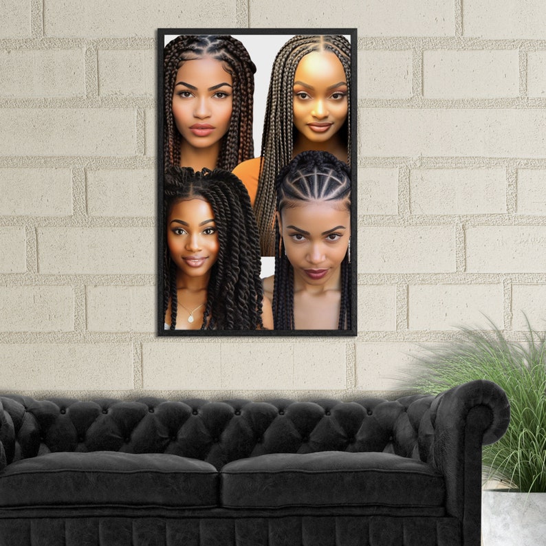 African Hair Braiding Poster for Salon, Braids Posters Large 24 by 36 ...