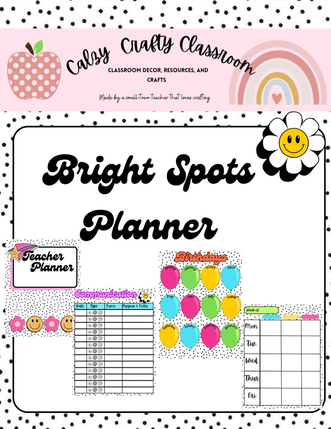 Bright Spots EDITABLE Teacher Planner - Etsy
