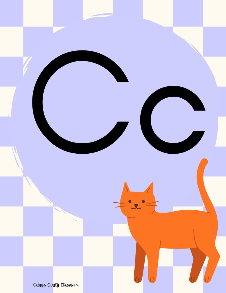 Pastel Checkered Alphabet Posters - Etsy