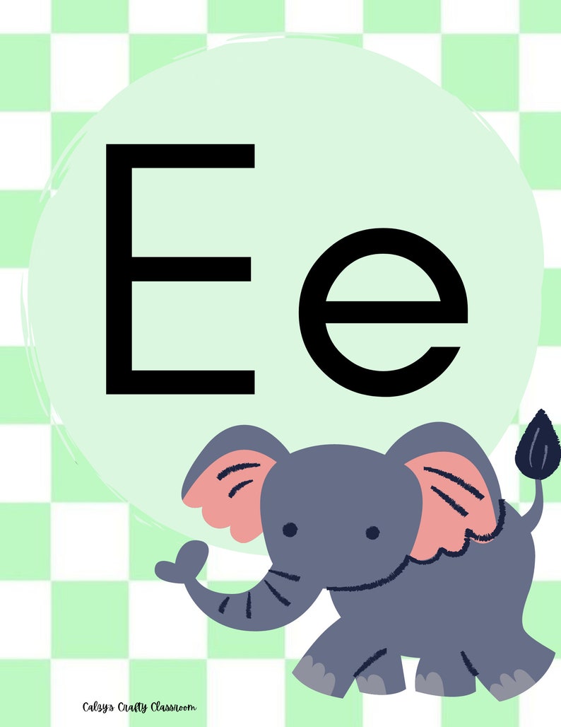 Pastel Checkered Alphabet Posters - Etsy