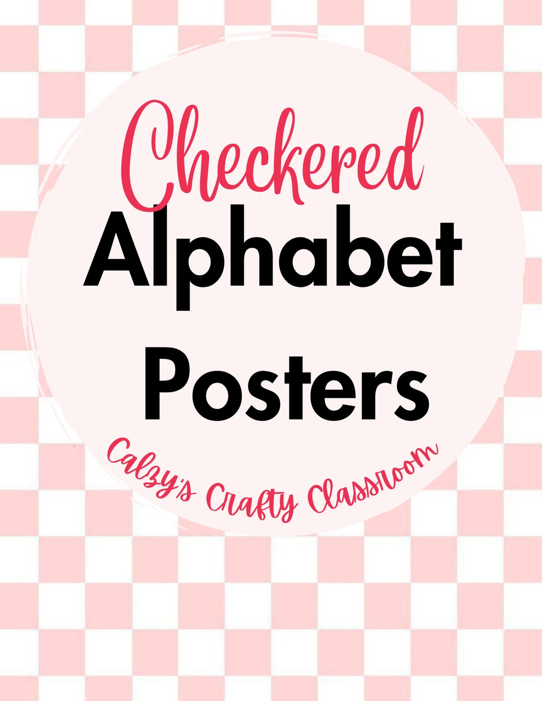 Pastel Checkered Alphabet Posters - Etsy