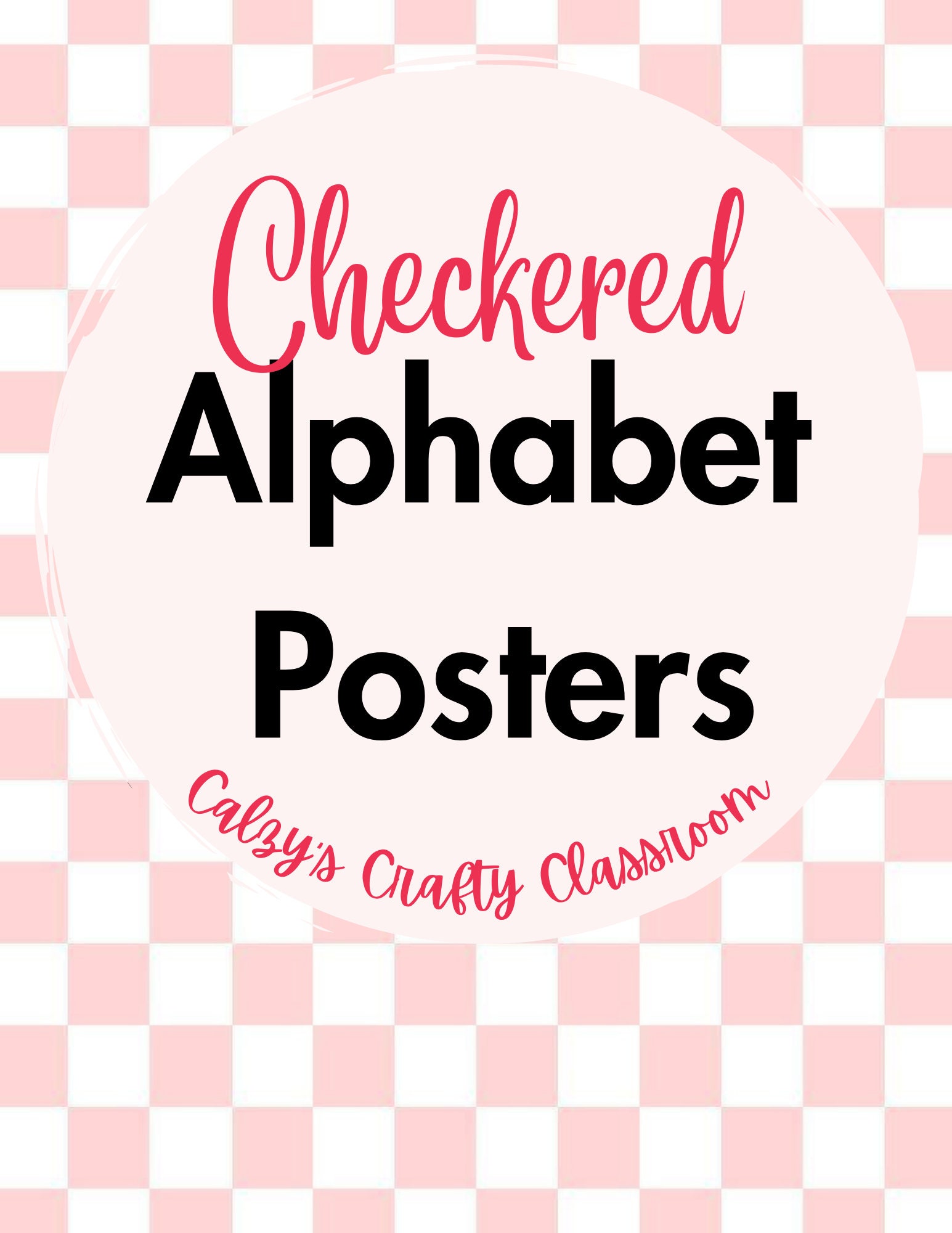 Pastel Checkered Alphabet Posters - Etsy