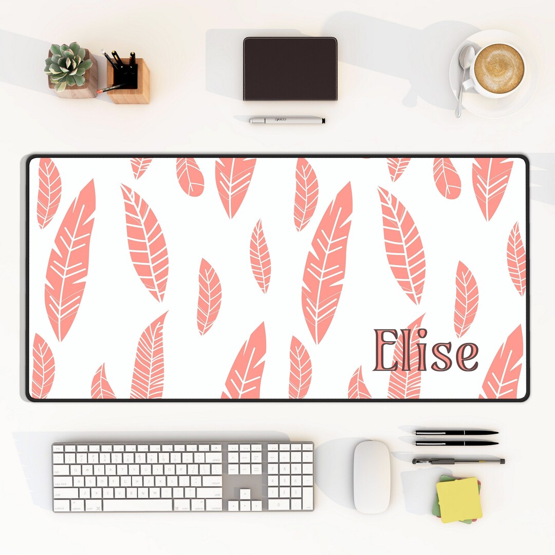 Feather Desk Mat, Custom Desk Mat Aesthetic,cute Desk Mat,home Office ...