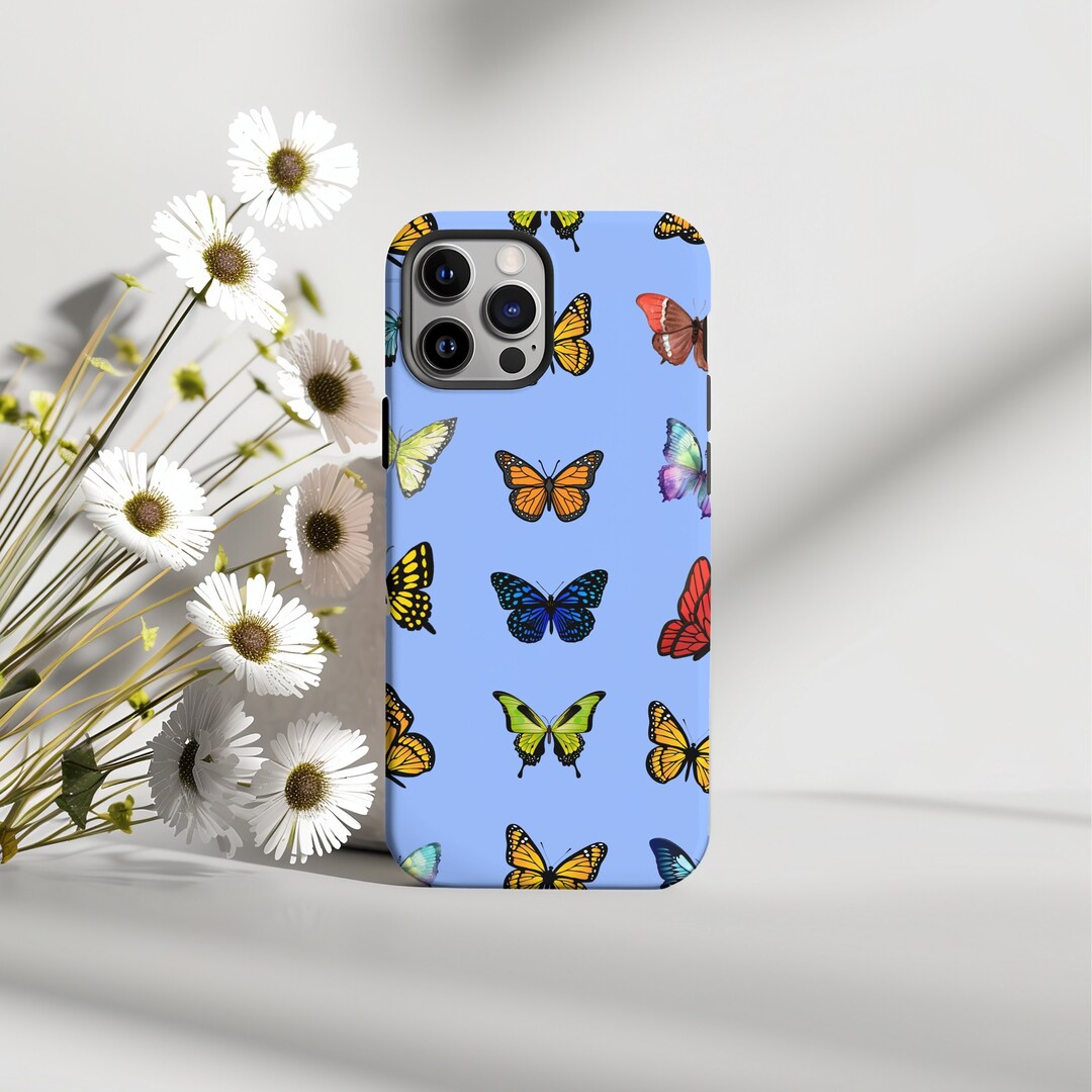 Butterfly Aesthetic Phone Case for iPhone 15 14 13 12 11 7 8 XS XR X SE ...
