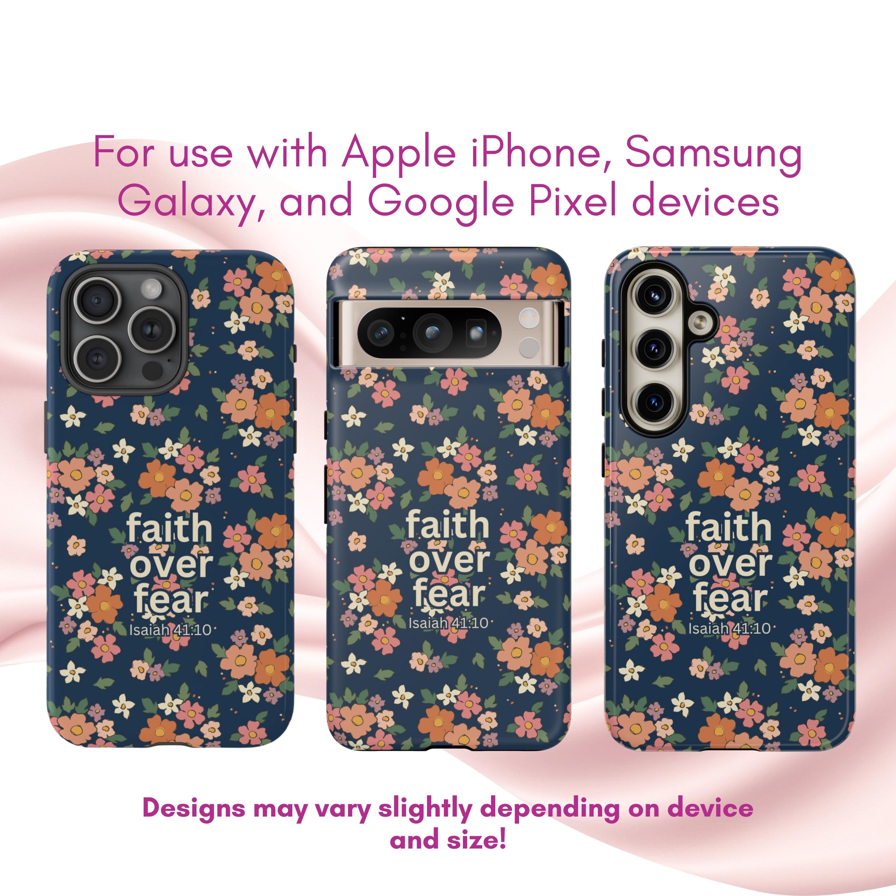 Floral Christian Phone Case: Faith Over Fear, Bible Verse - Etsy