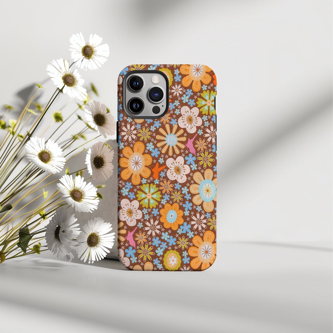Groovy Retro Floral Phone Case Trendy 70's for iPhone 15 14 13 12 11 ...
