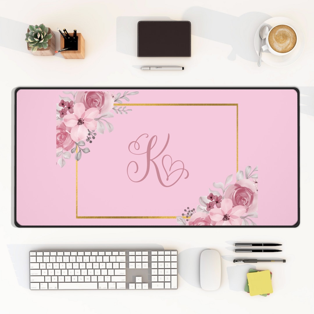 Custom Desk Mat,floral Desk Mat,cute Desk Mat,pink Desk Mat,desk Mat ...