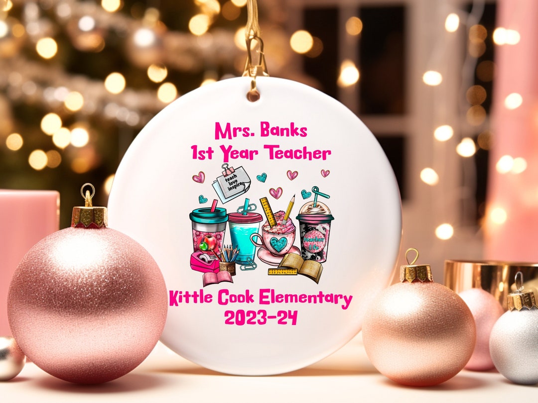 First Year Teacher Ornament, Teacher Ornament, Teacher Gift Basket, New ...