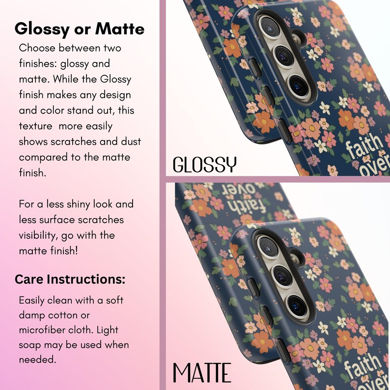 Floral Christian Phone Case: Faith Over Fear, Bible Verse - Etsy