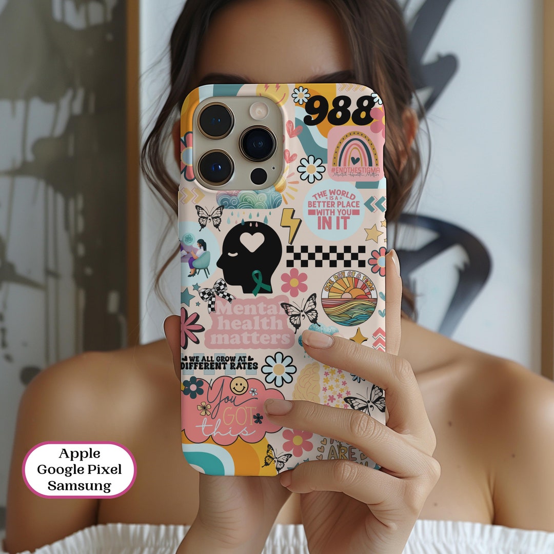 Coquette Mental Health Collage Phone Case, Self-care Collage Phone Case ...