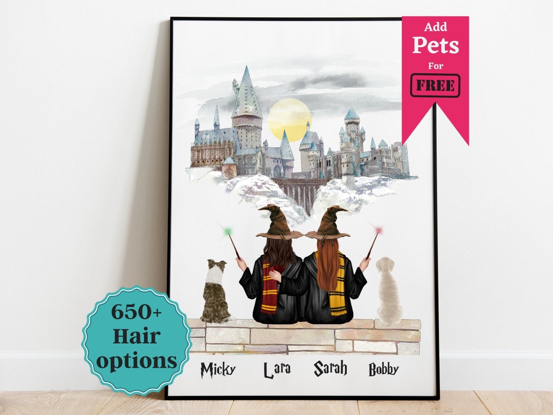 Wizard Gifts for Girls Personalized Wizard School Portrait Gift for ...