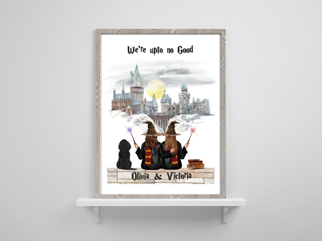 Best Friend Always Personalised Wizard Print Gift Wizard Portrait Harry ...