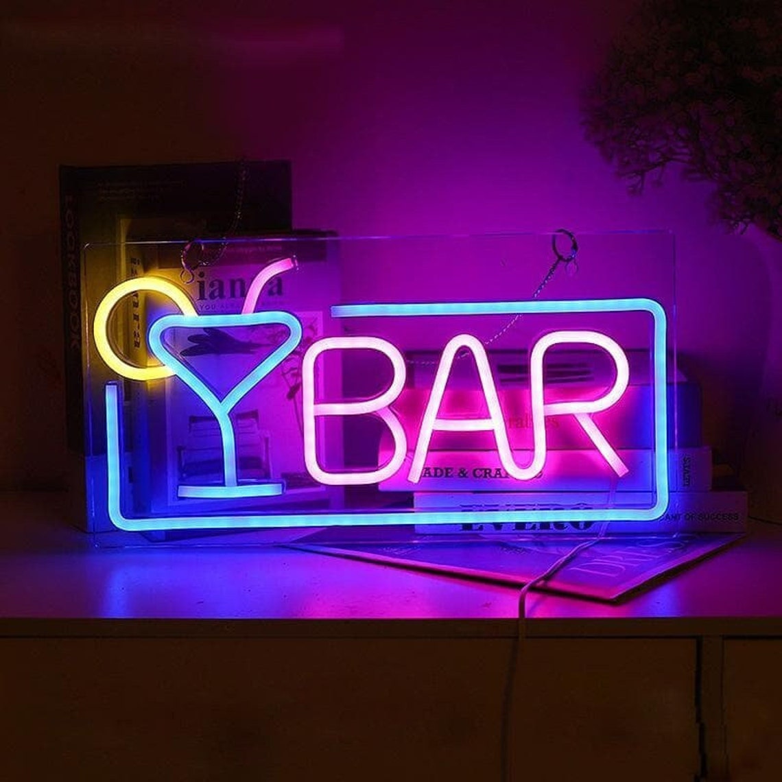 Neon LED bar Light up Wall Sign Restaurant Decor Home Bar Neon Sign ...