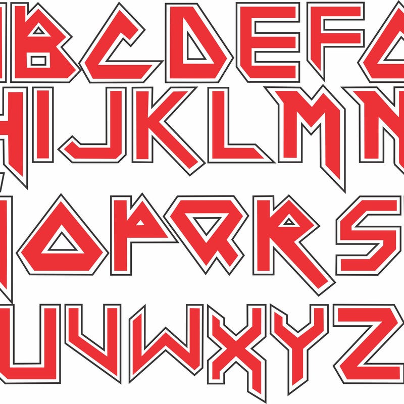 Metal Vector Font - Etsy
