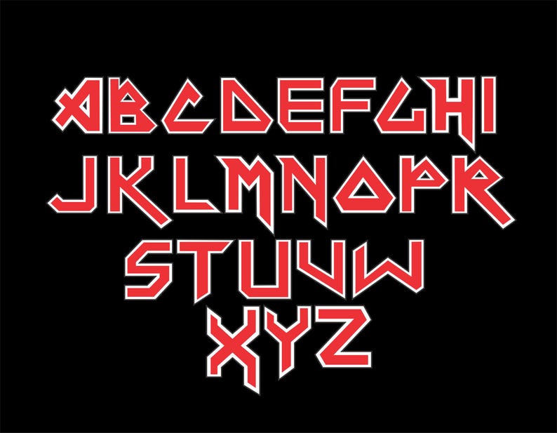 Iron Maiden Vector Font - Etsy