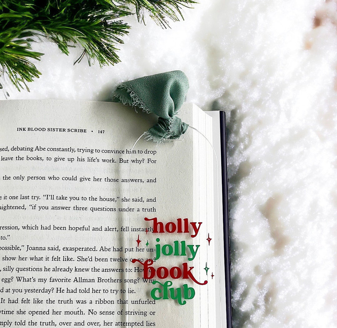 Holly Jolly Book Club Bookmark Christmas Bookmark Holiday - Etsy