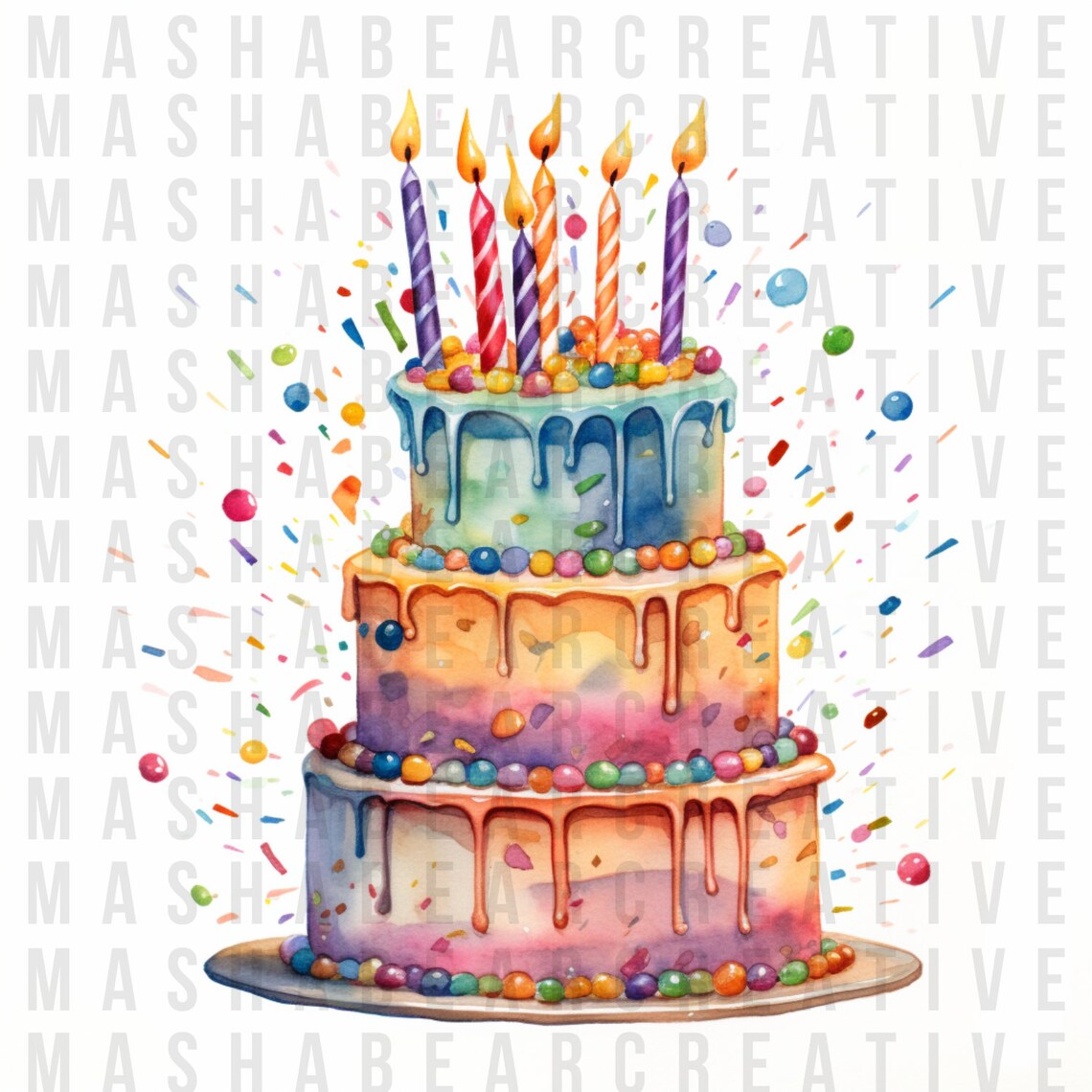 50 Watercolor Happy Birthday Collection Perfect for Birthday - Etsy