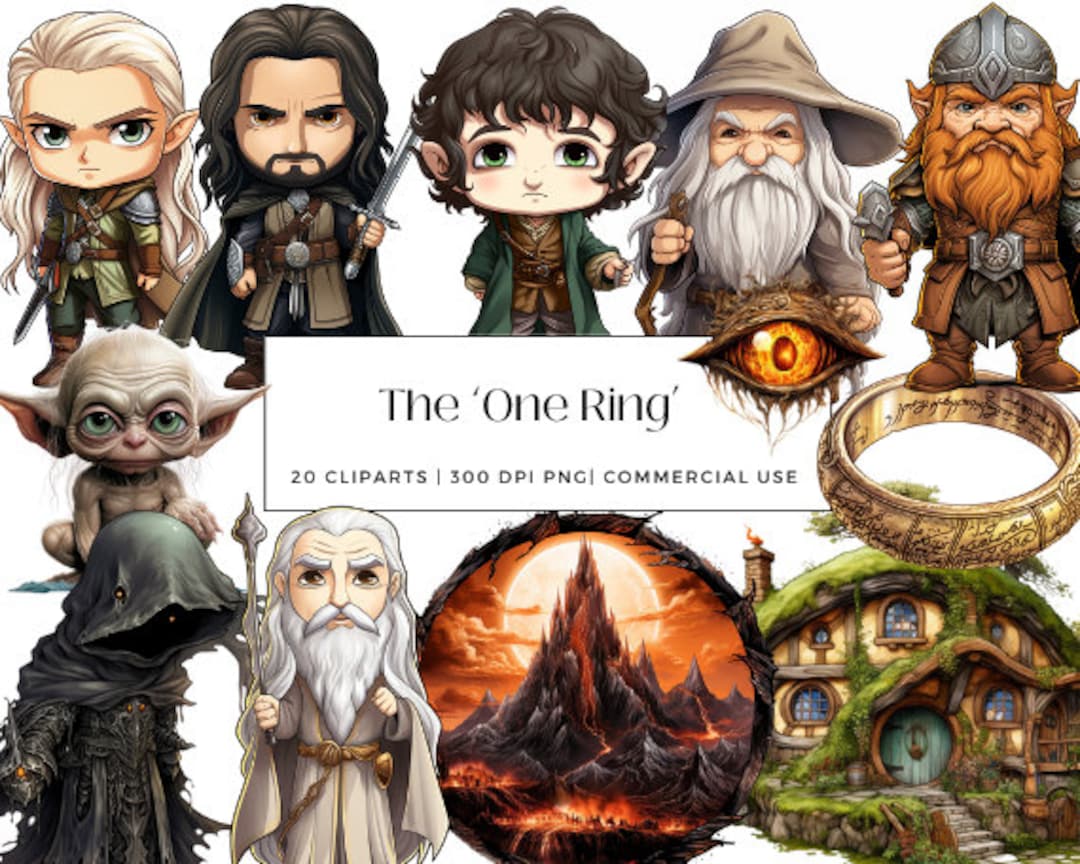 20 the One Ring Clipart Collection, Perfect for Party Invitations, Wall ...