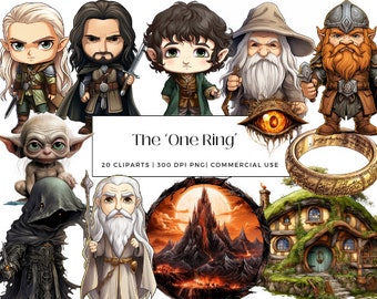 Lord of the Rings Sticker PNG Pack Clipart Vector Style - Etsy