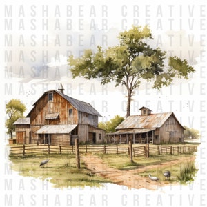 55 Watercolor Farms Collection, Perfect for Birthday Cards, Invitations ...
