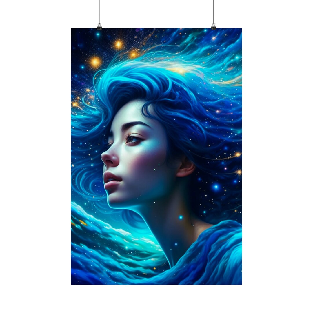 Galactic Hair Matte Vertical Posters - Etsy