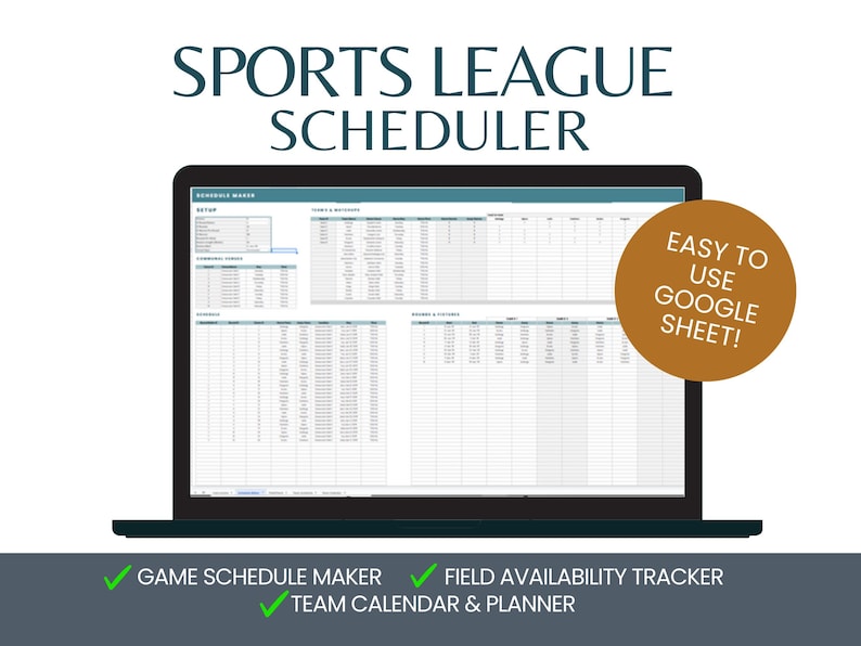 Sports League Scheduler Google Sheets Template | Game Schedule Maker ...