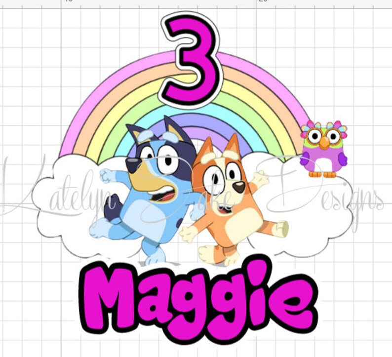 Bluey 3D Personalised Cake Topper - Etsy