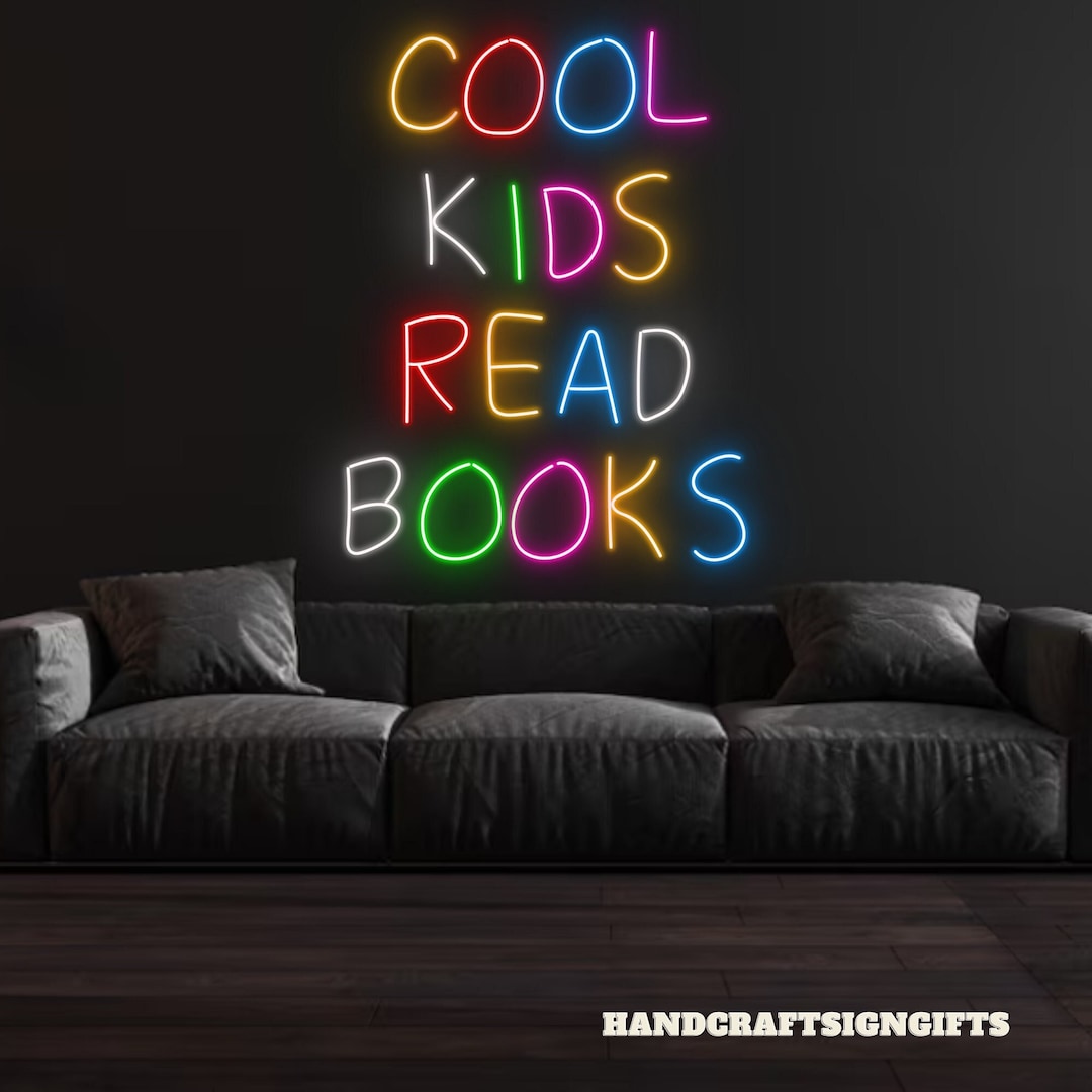 Cool Kids Read Books Neon Sign Book Led Light Reading Club - Etsy