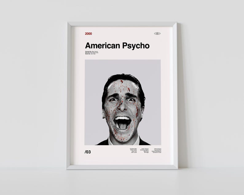 American Psycho | Minimal Modern Art Print - Mid-century Design - Wall ...