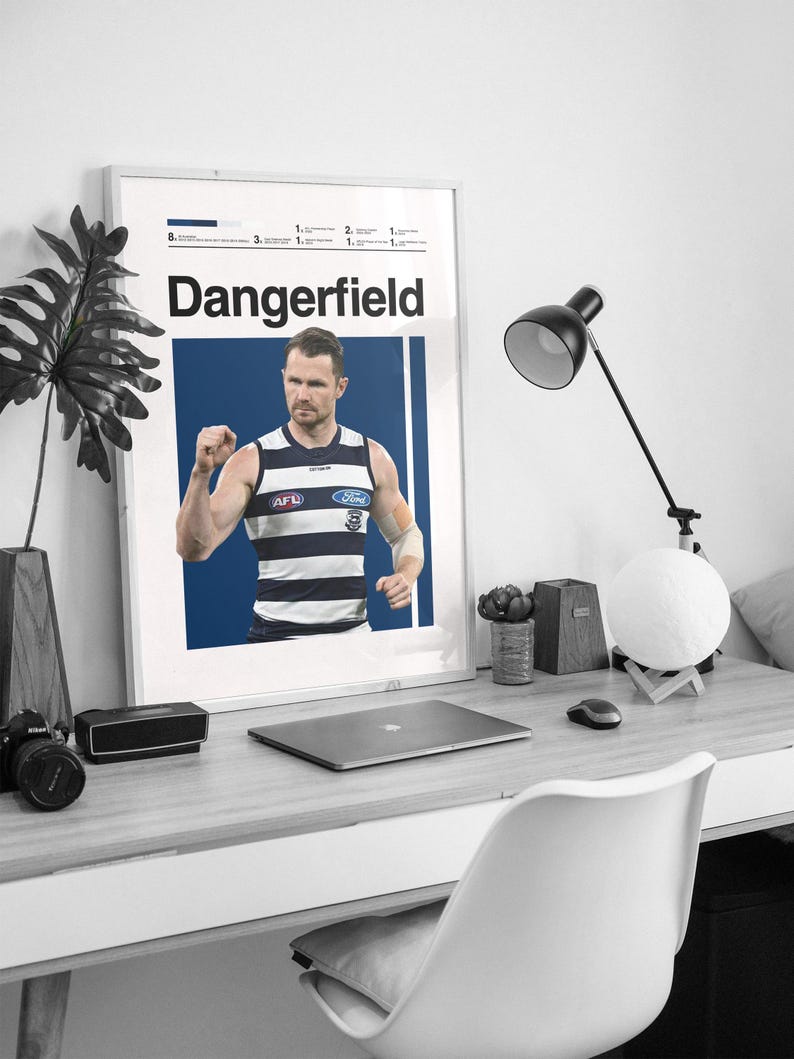 Patrick Dangerfield AFL Minimalist Art Print - Modern Sports Decor ...