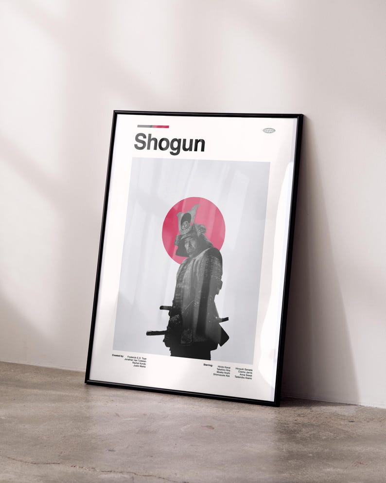 Shogun 2024 Minimal Movie Poster | Mid Century Design, Retro Movie ...