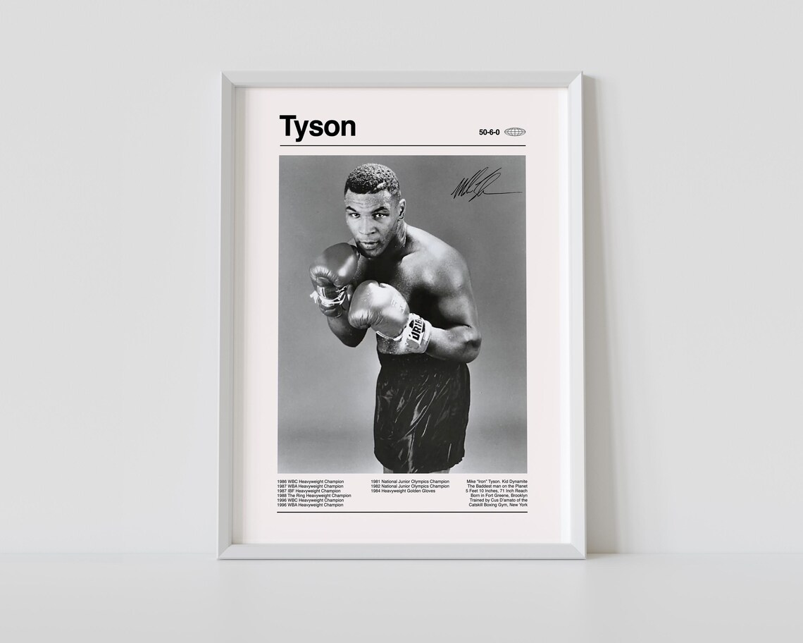 Mike Tyson Minimal Print - A1, A3, A4 Sizing - Digital Download ...