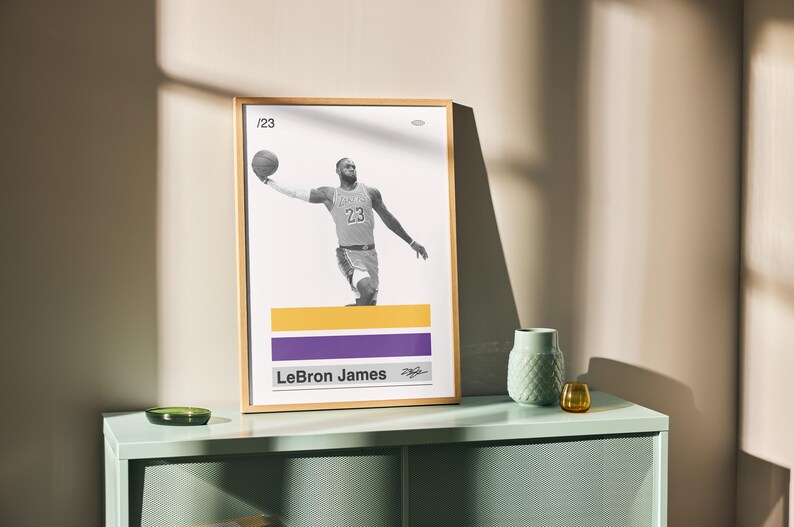 Lebron James Minimal Retro Poster - Digital Print - A1, A3, A4 Sizing ...