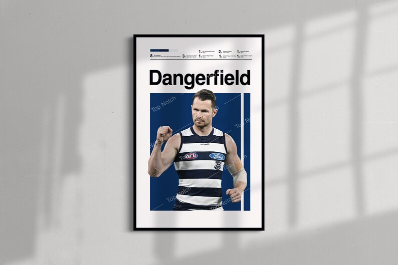 Patrick Dangerfield AFL Minimalist Art Print - Modern Sports Decor ...