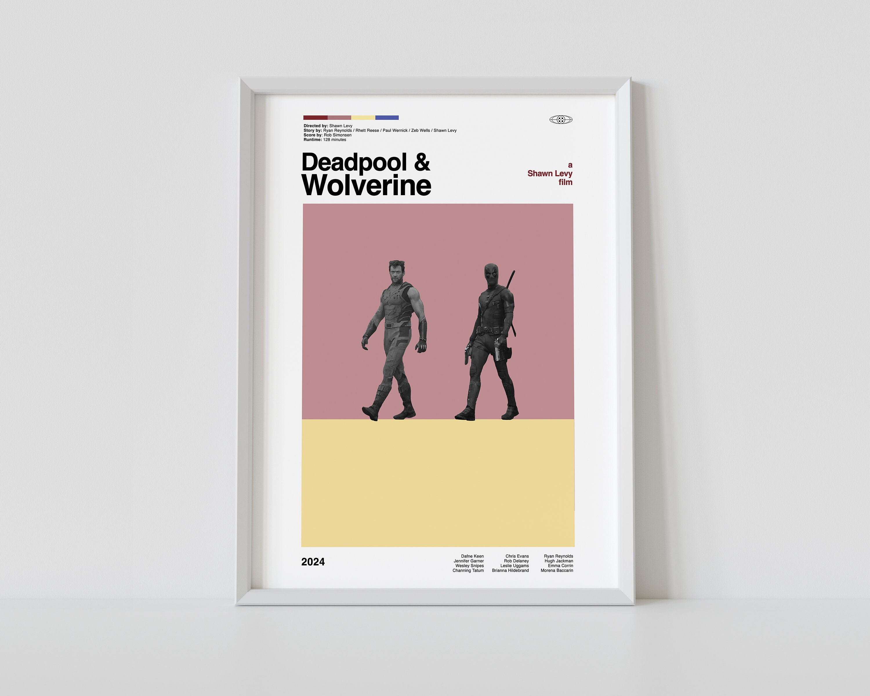 Deadpool & Wolverine Minimal Movie Poster, Retro Movie Print, Modern ...