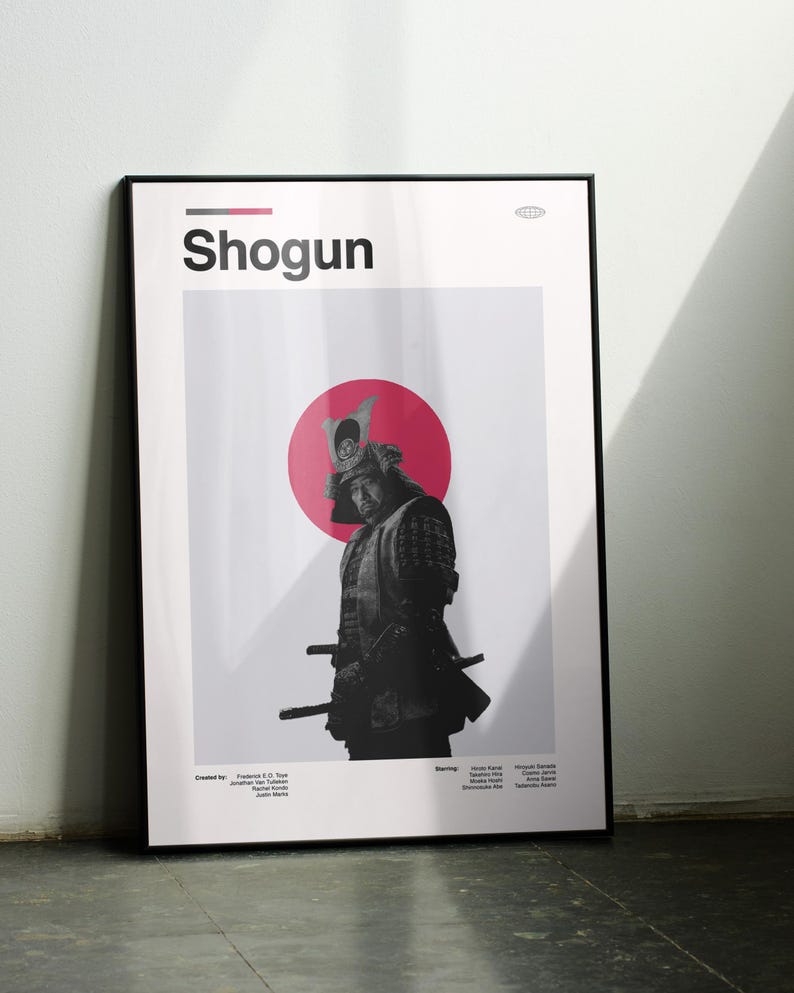 Shogun 2024 Minimal Movie Poster | Mid Century Design, Retro Movie ...