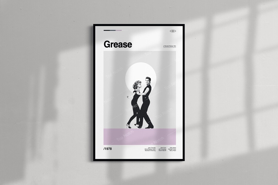 Grease | Grease Movie Mid-century Art Print | Minimal Poster - Etsy