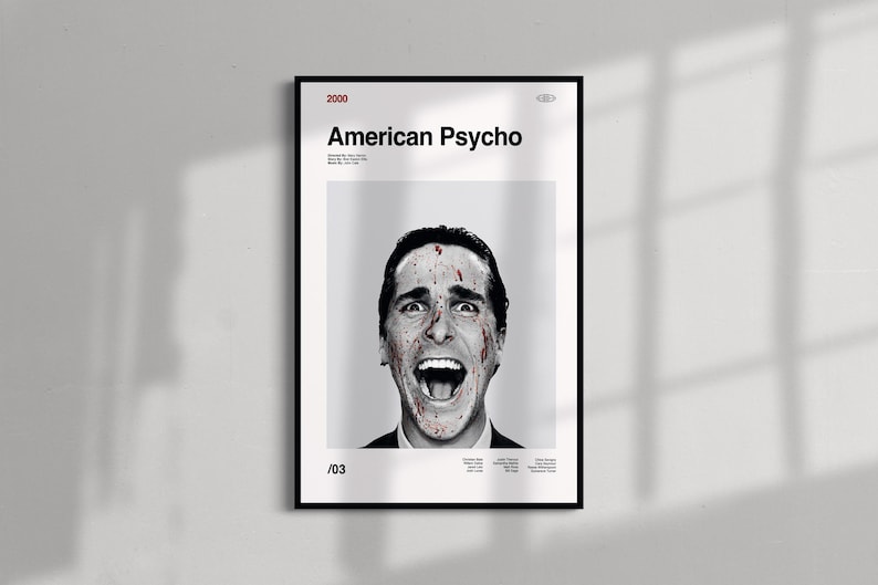 American Psycho | Minimal Modern Art Print - Mid-century Design - Wall ...