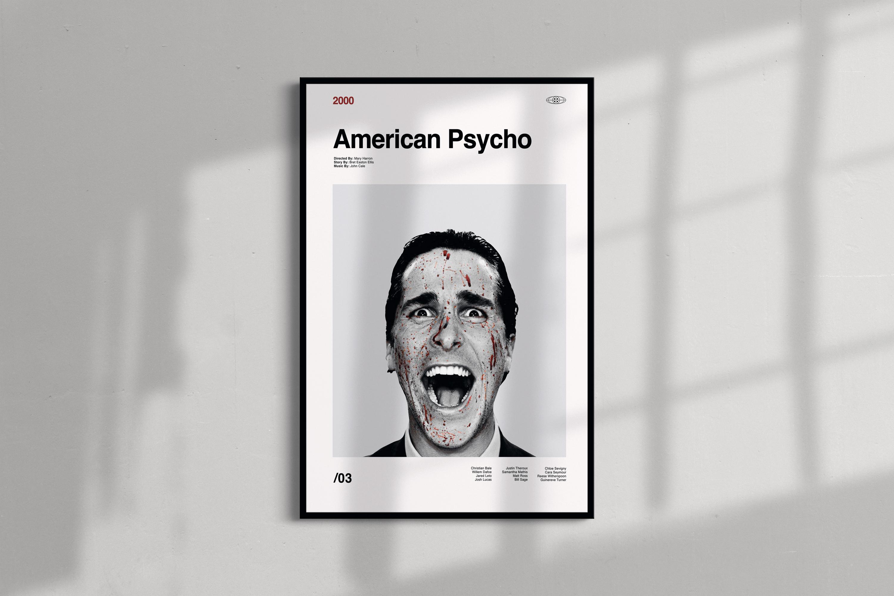 American Psycho | Minimal Modern Art Print - Mid-century Design - Wall ...